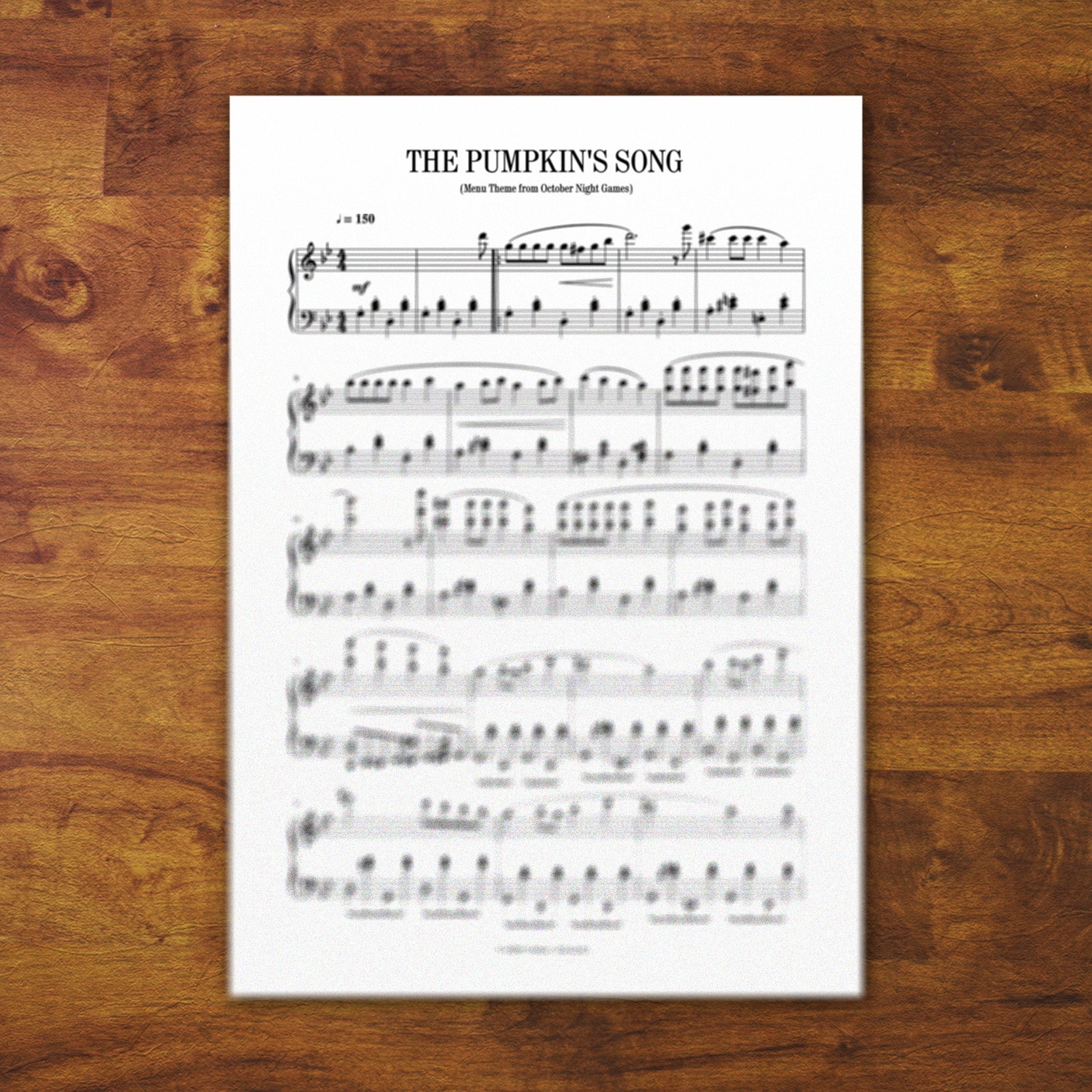 Piano Sheets "The Pumpkin's Song" – Oskar Schuster's Shop