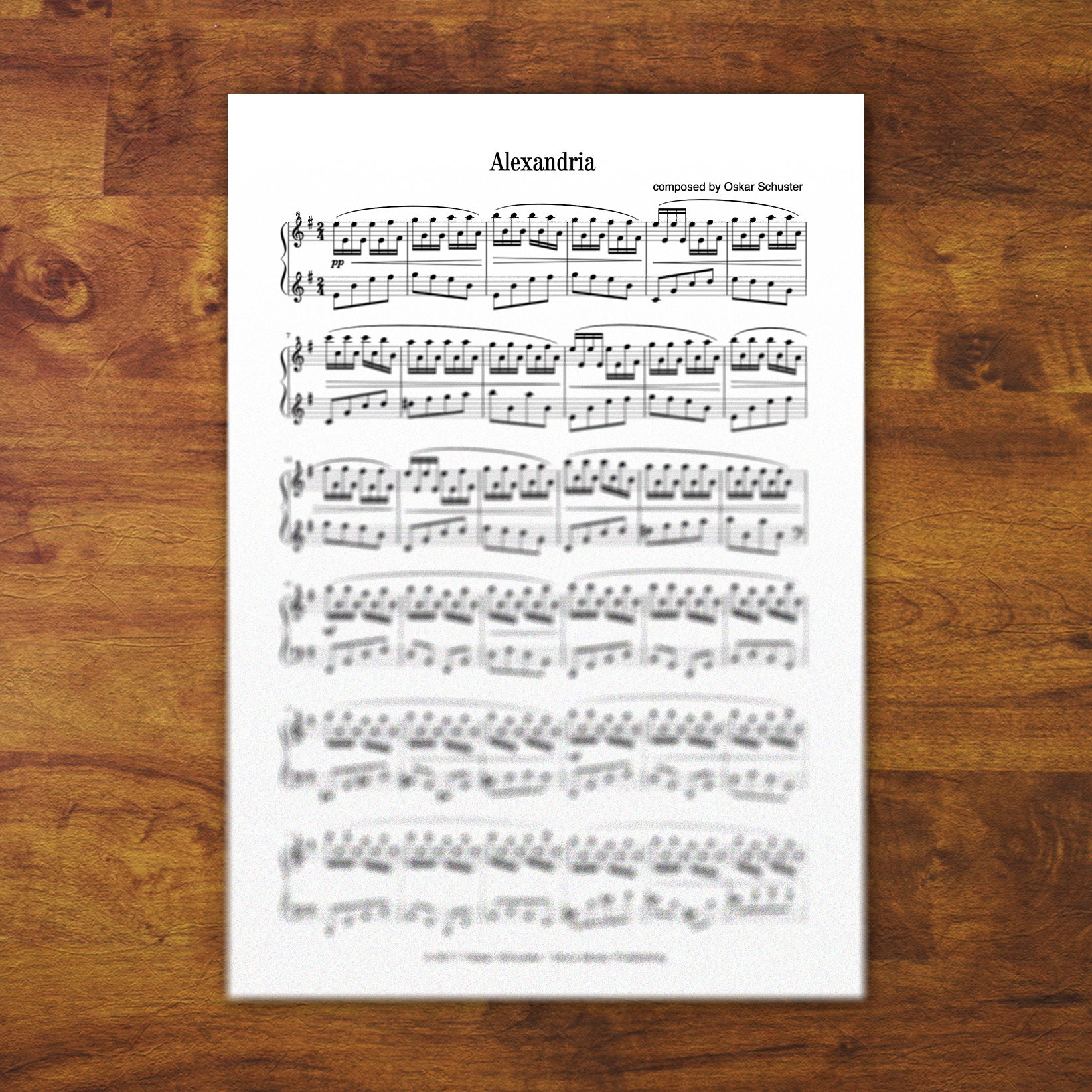 Piano Sheets "Alexandria" – Oskar Schuster's Shop