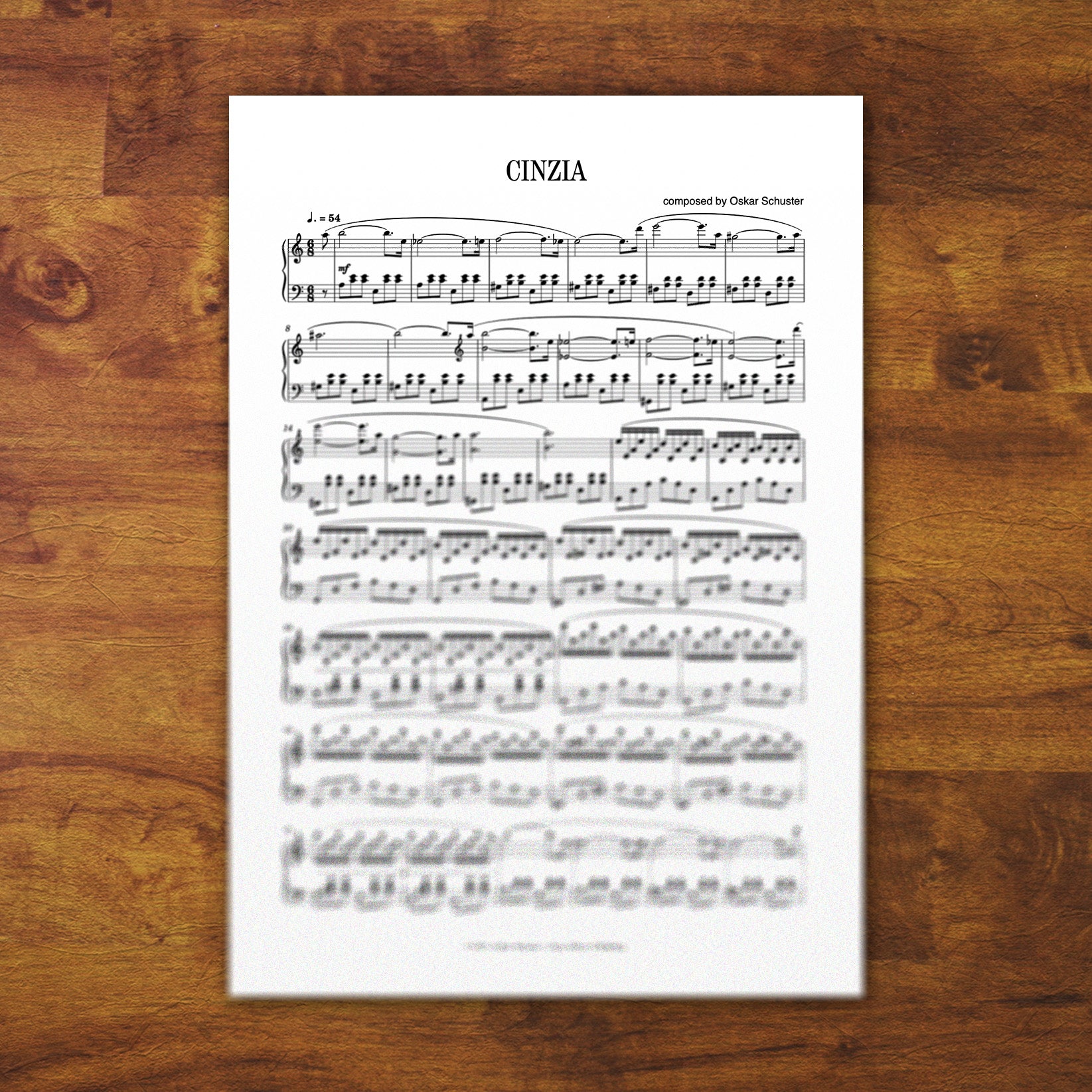 Piano Sheets "Cinzia" – Oskar Schuster's Shop