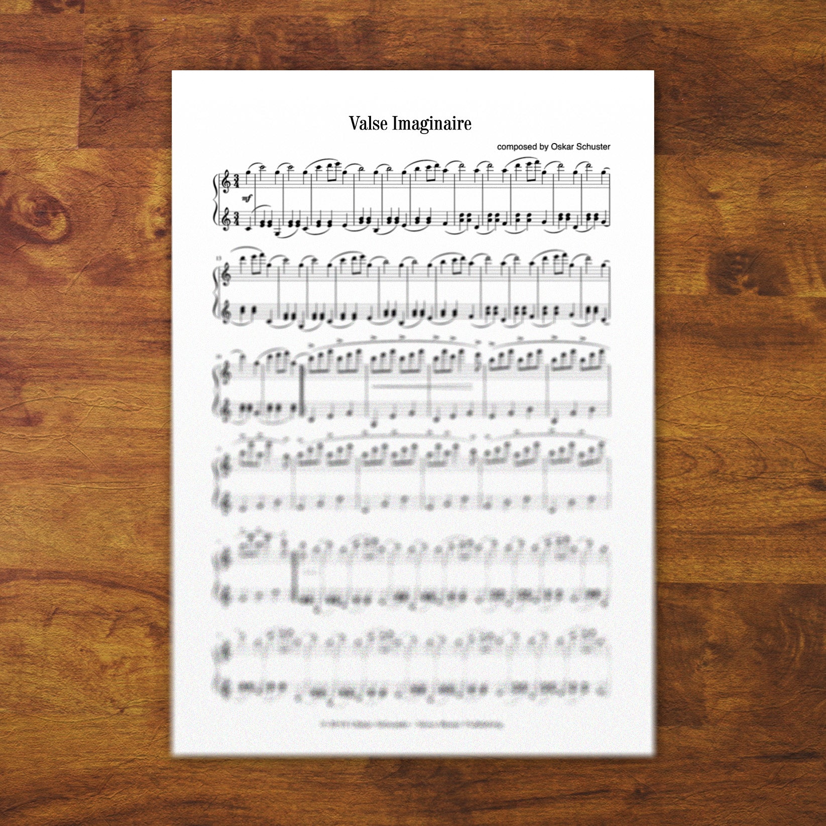 Piano Sheets "Valse Imaginaire" – Oskar Schuster's Shop